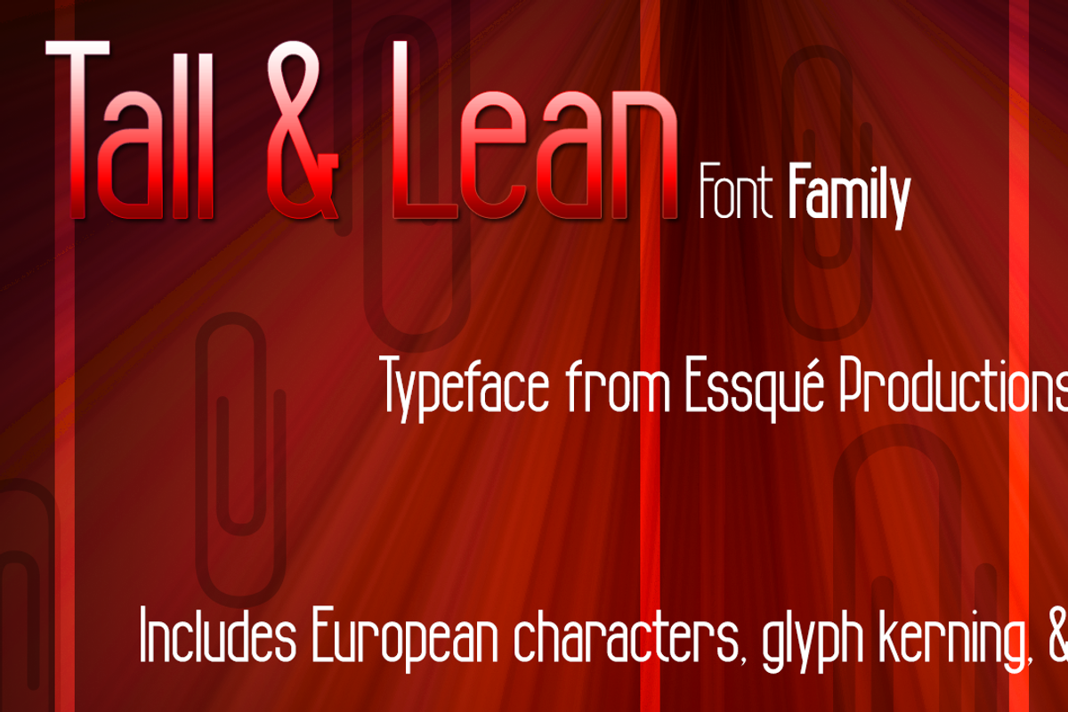 Tall & Lean Family, a Sans Serif Font by Essqué Productions