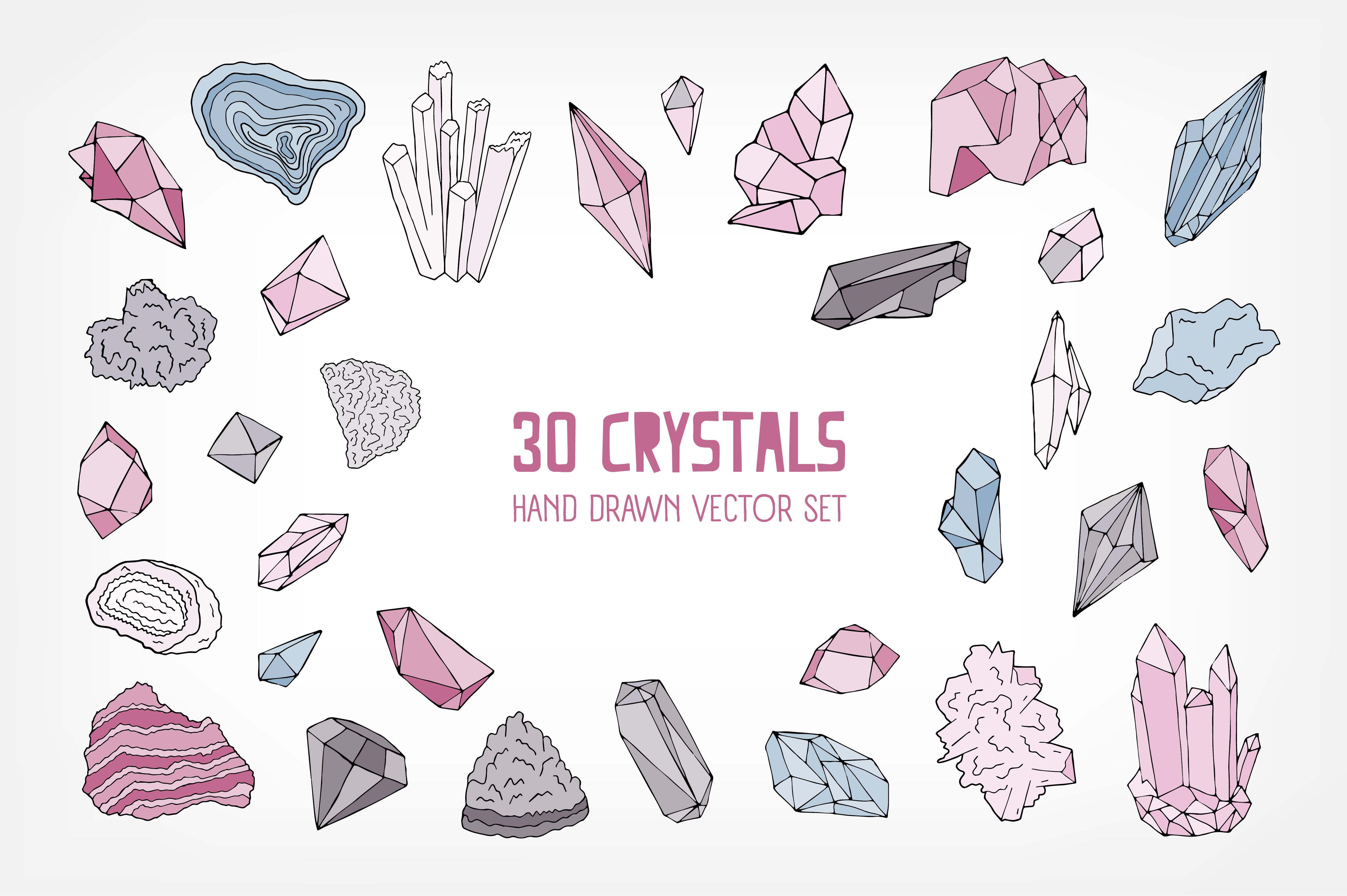 Crystals and gems vector collection, an Object Graphic by Good Studio