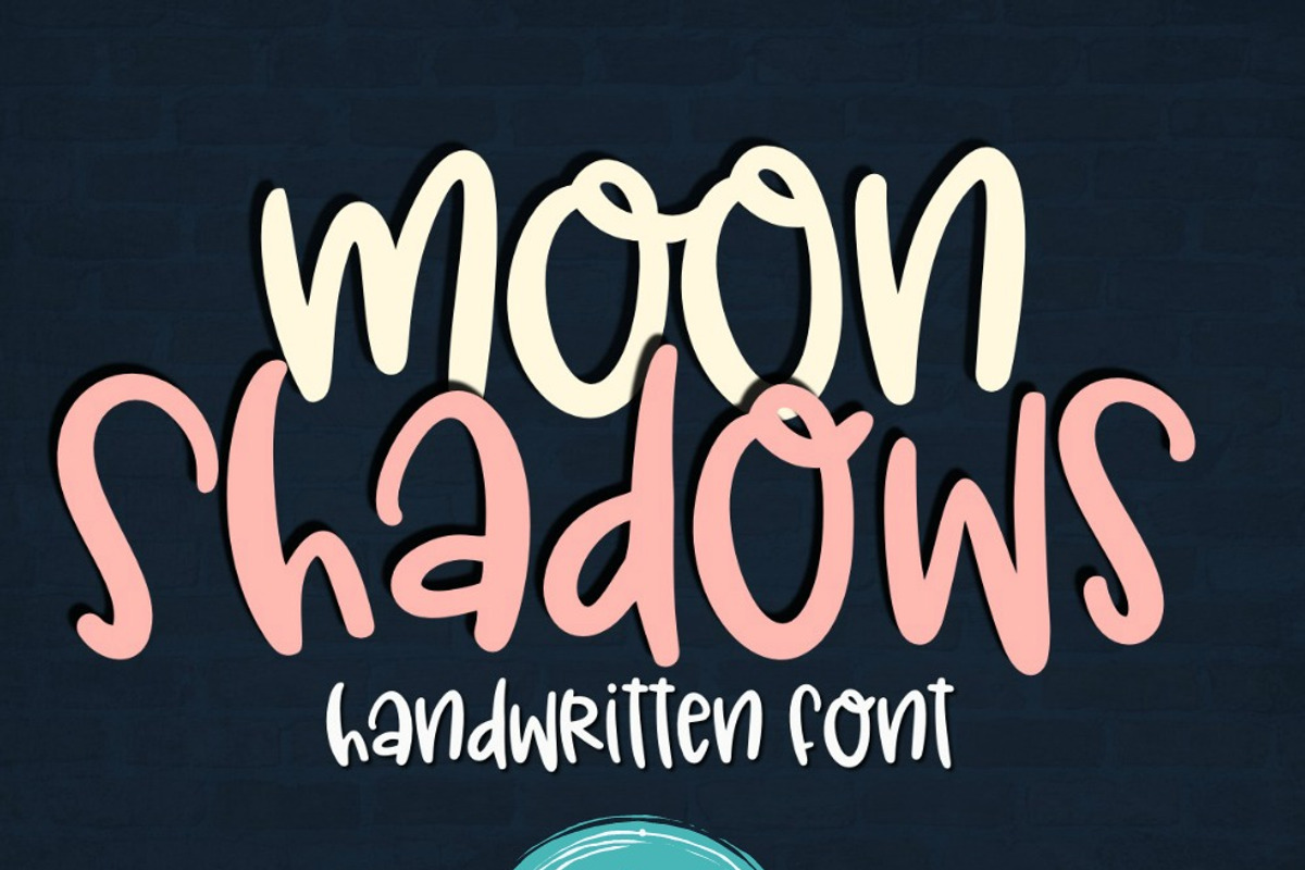 Moon Shadows Handwritten Font, a Sans Serif Font by Sabrina Schleiger ...