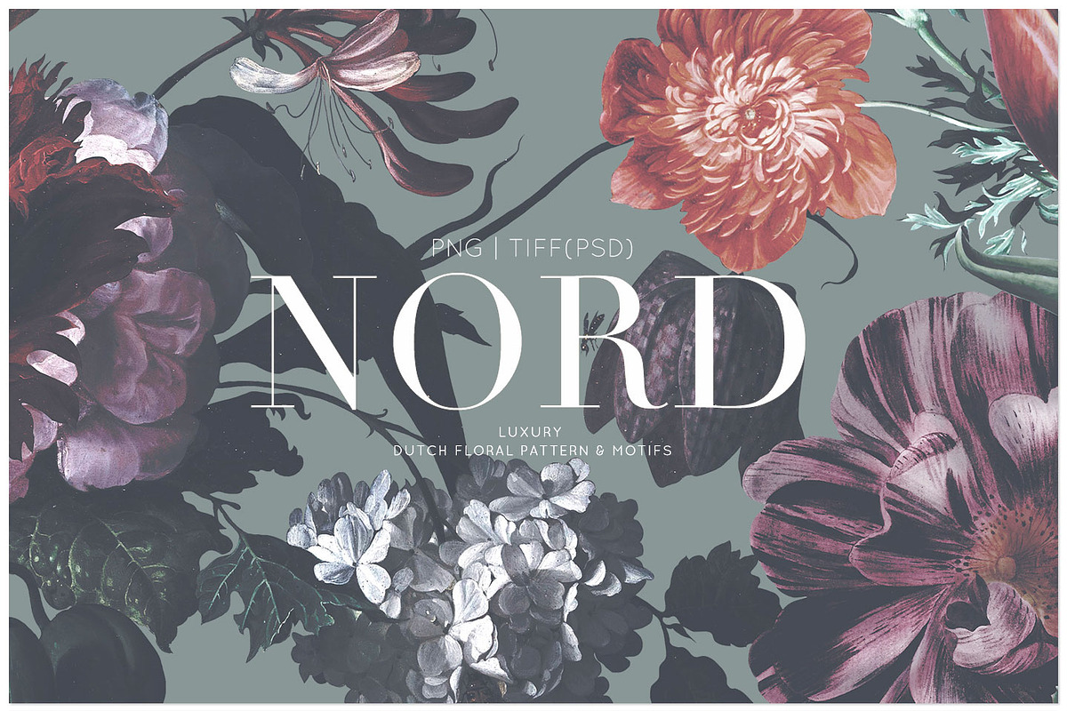 Nord, Classic dutch floral patterns!, a Pattern Graphic by TSTUDIO