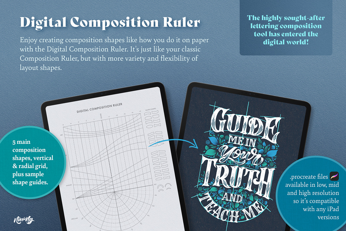 Composition Ruler Design Kit Procreate | Creative Market