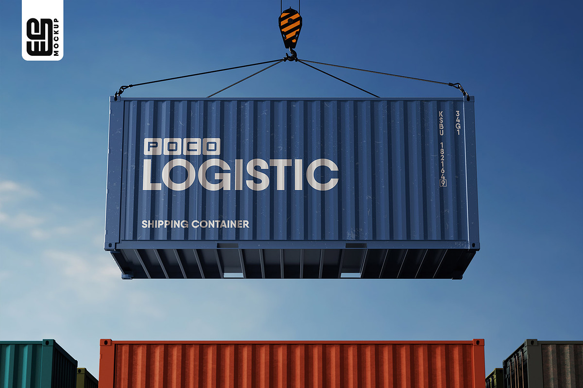 Hanging Shipping Container Mockup, an Advertising Mockup by SD Mockup