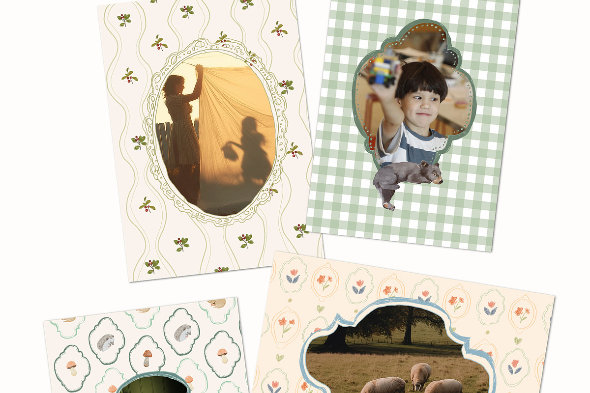 Whimsical Cottagecore Frames, a Decorative Illustration by whiteheartdesign