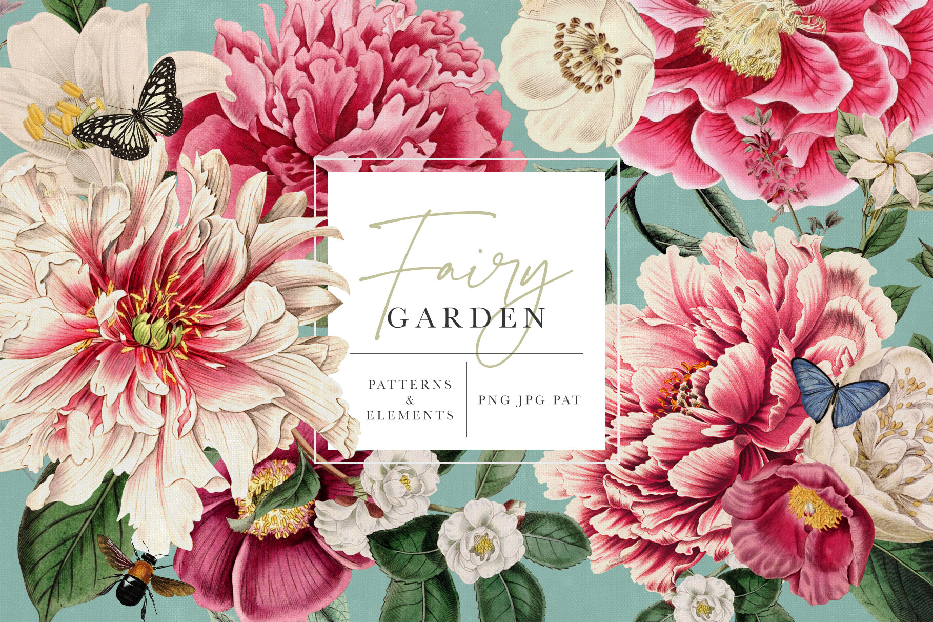 Fairy Garden Floral Patterns, a Pattern Graphic by Eclectic Anthology