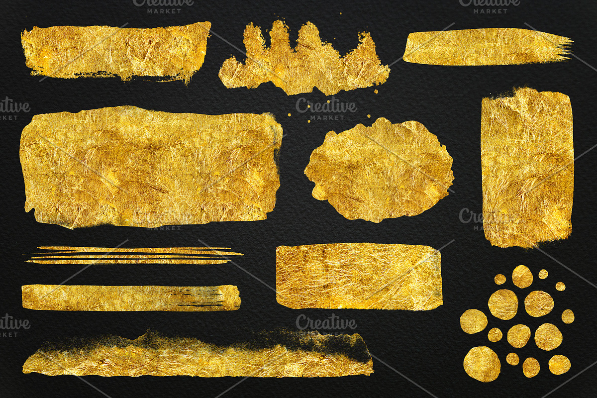 50+ Gold Foil Elements, an Object Graphic by friday supply