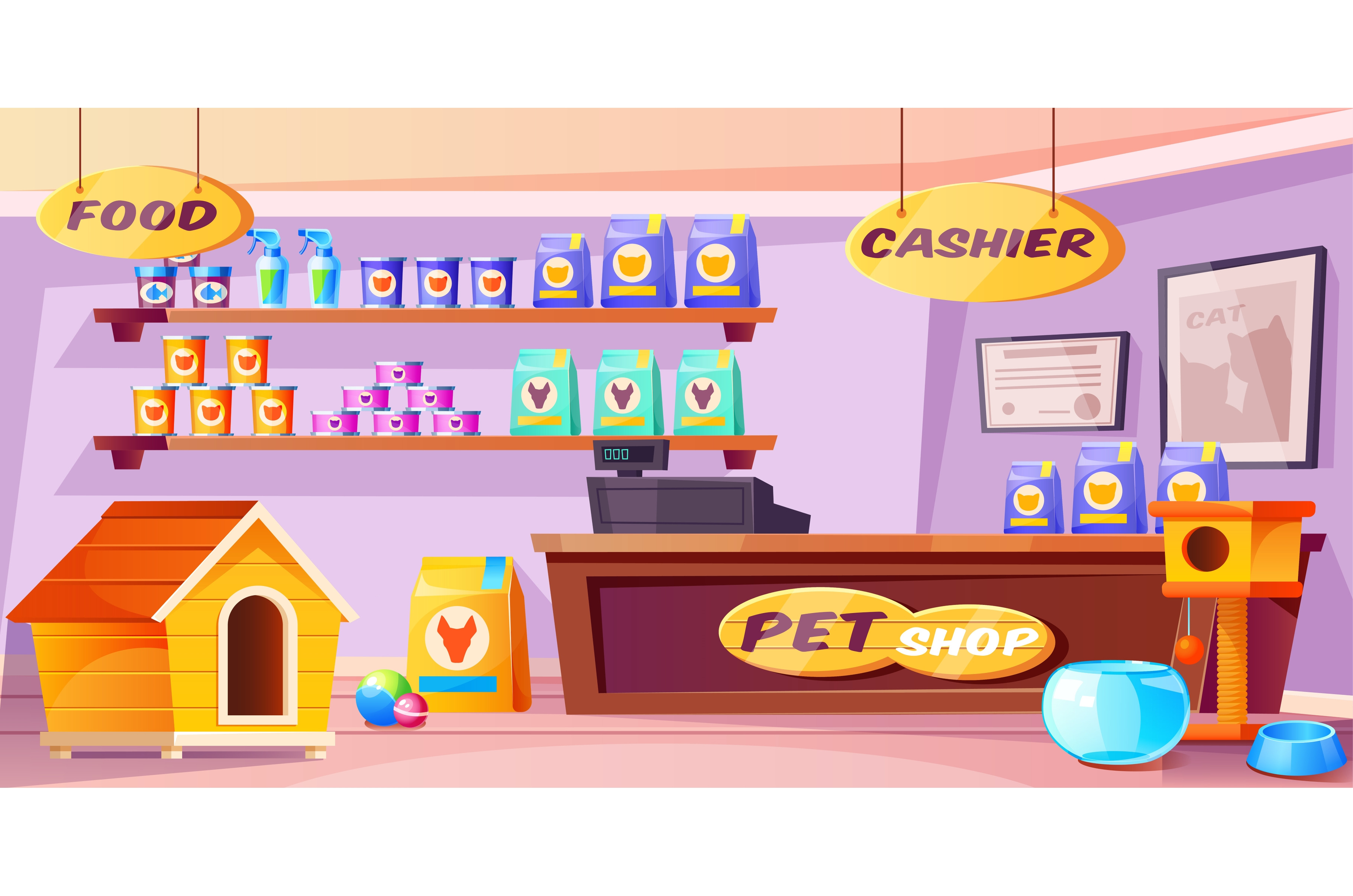 Pet shop interior, domestic animal, an Animal Illustration by art PVP ...