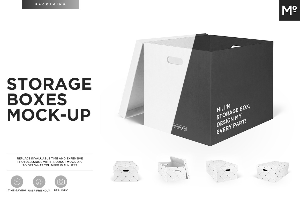 The Storage Boxes Mock-up, a Product Mockup by Mocca Mockups Store