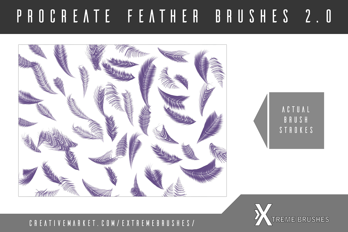 Procreate Feather Brushes 2.0!, a Brush Add-On by Extreme Brushes