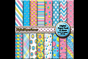 Pink Blue Embossed Digtial Paper, a Pattern Graphic by Digital Paper Corner