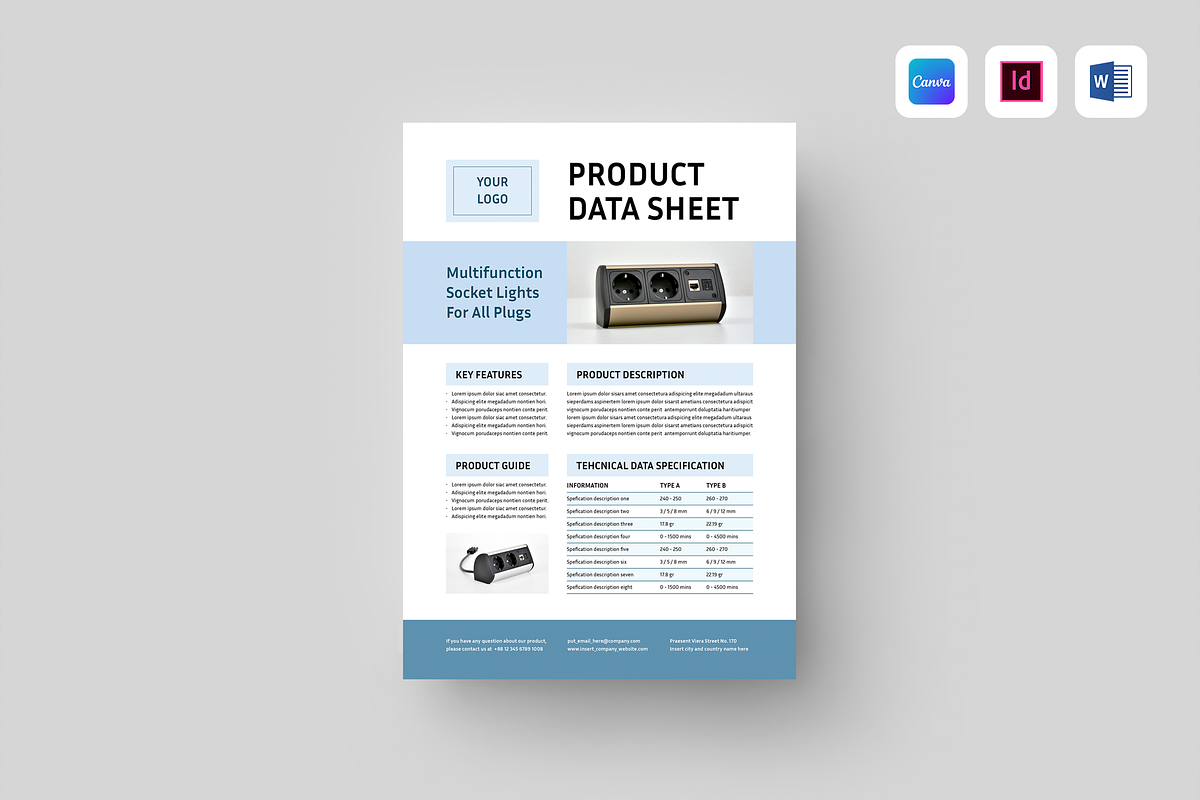 Product One Pager | Canva & MS Word, a Flyer Template by Leaflove ...