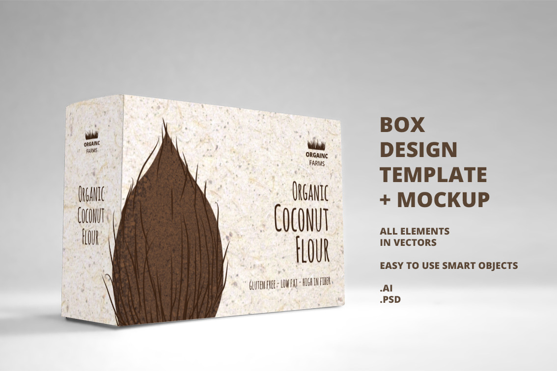 Box Design Template + Box Mockup, a Background Graphic by MHLY