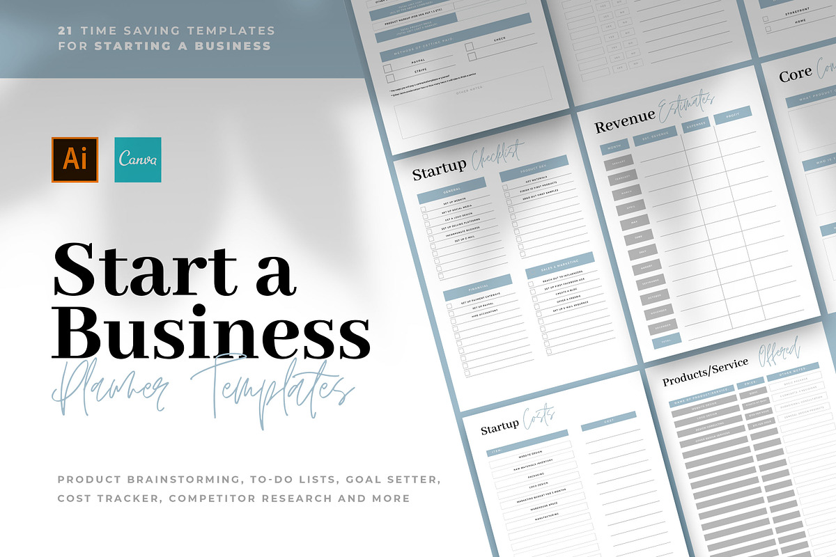 Start A Business - Canva Planners, a Presentation Template by AndrewPixel