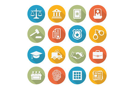 Law colorful icons, an Icon by IhorZigor