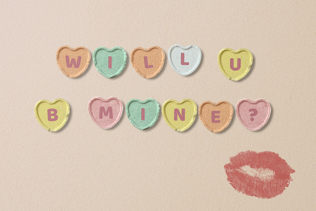 Sweet Hearts Candy Font, a Font by Khara Plicanic