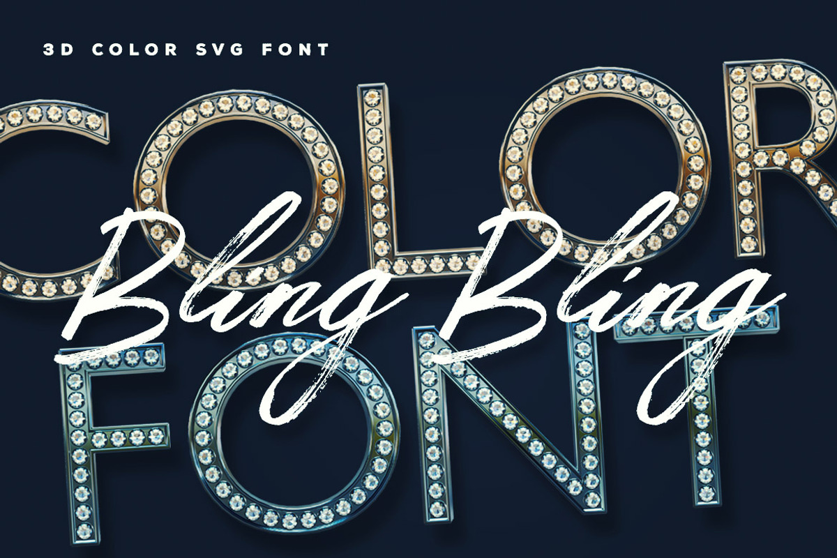 Bling Bling - Color SVG Font, a Font by Deeezy