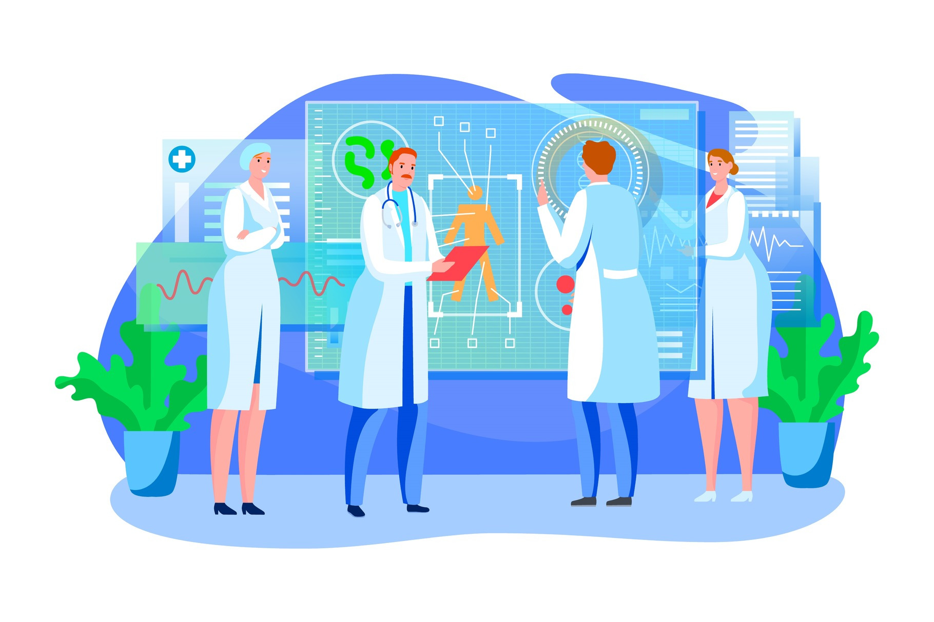 Digital medicine vector illustration, a Healthcare Illustration by ...