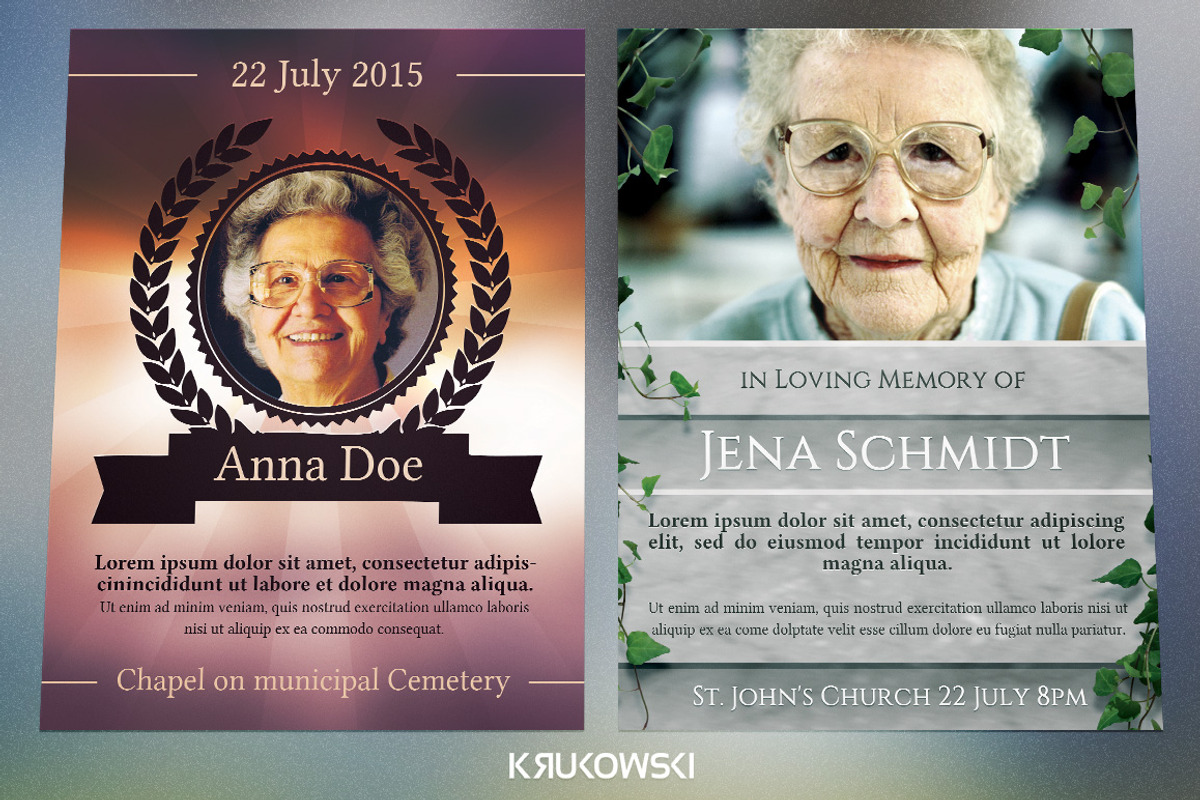Funeral Flyers Bundle, a Flyer Template by Krukowski Graphics