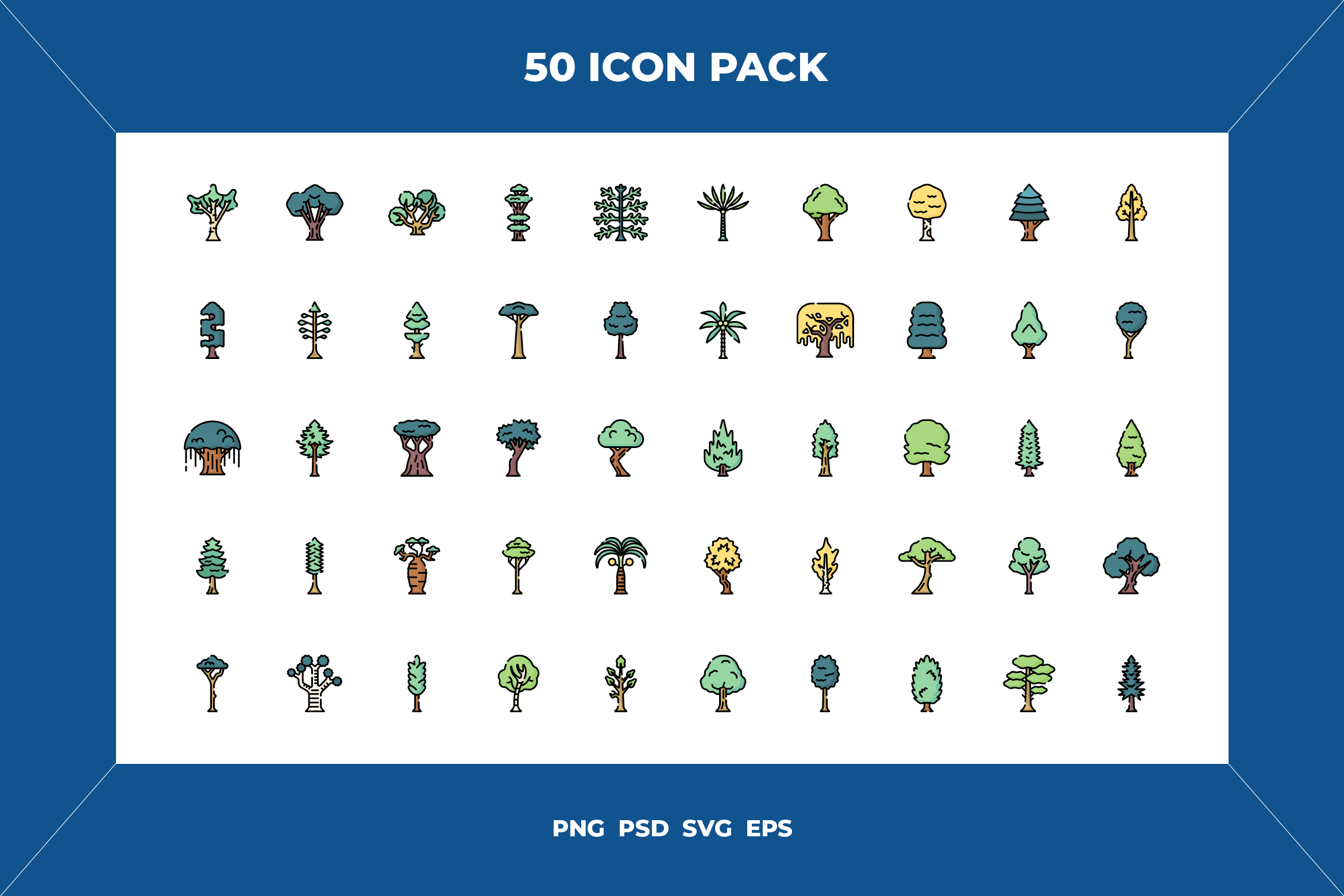 Trees icons | Outline Icons ~ Creative Market
