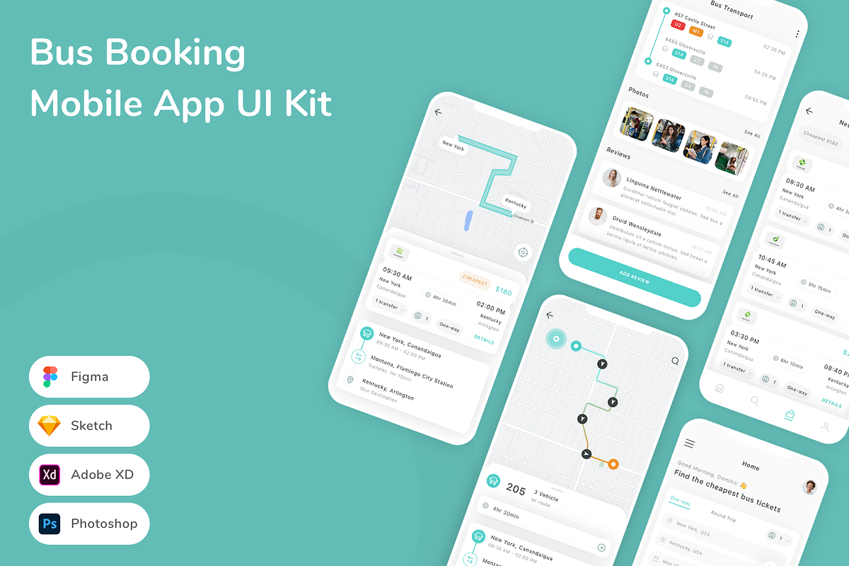 Bus Booking Mobile App UI Kit, an UI Kit Template by Betush