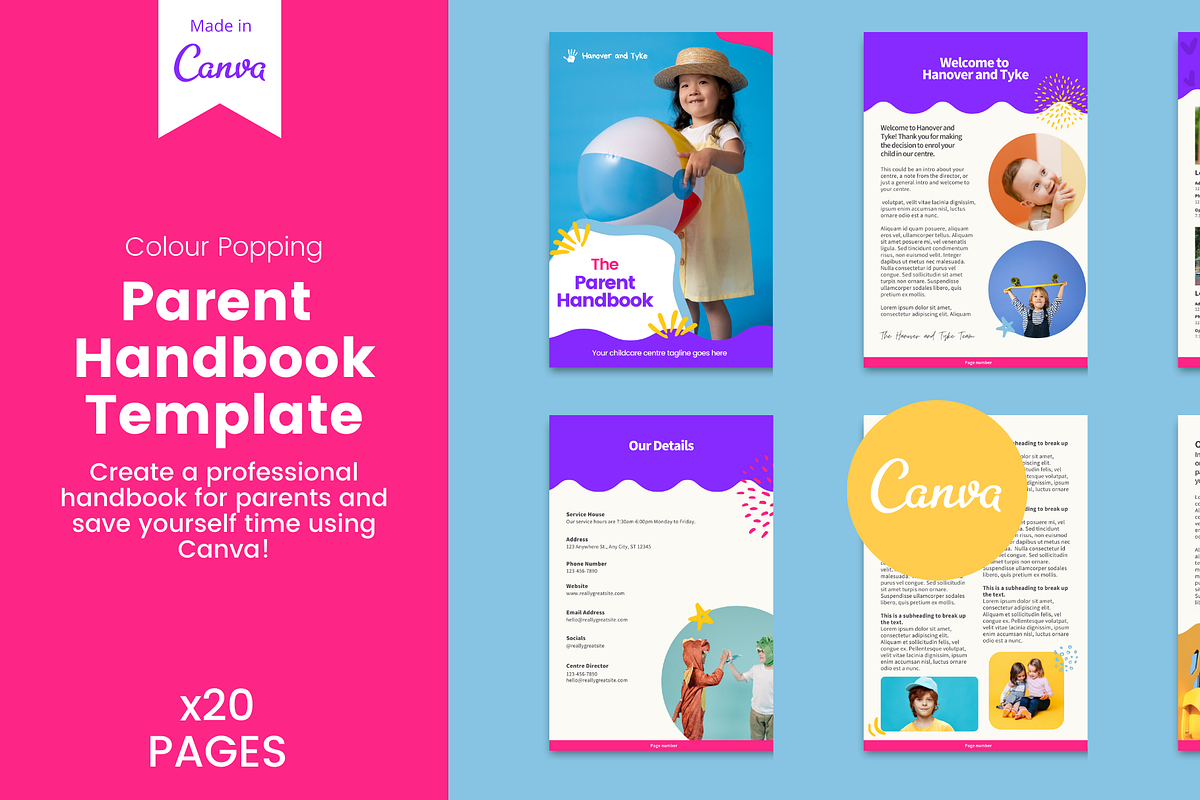 Parent Handbook Daycare Centre Canva, a Templates & Theme by Simply ...