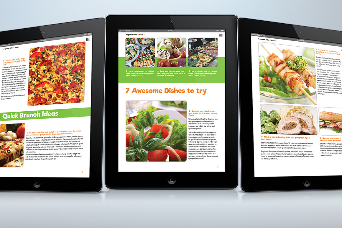 Food e-Magazine for Tablets, a Templates & Theme by Spyros Thalassinos