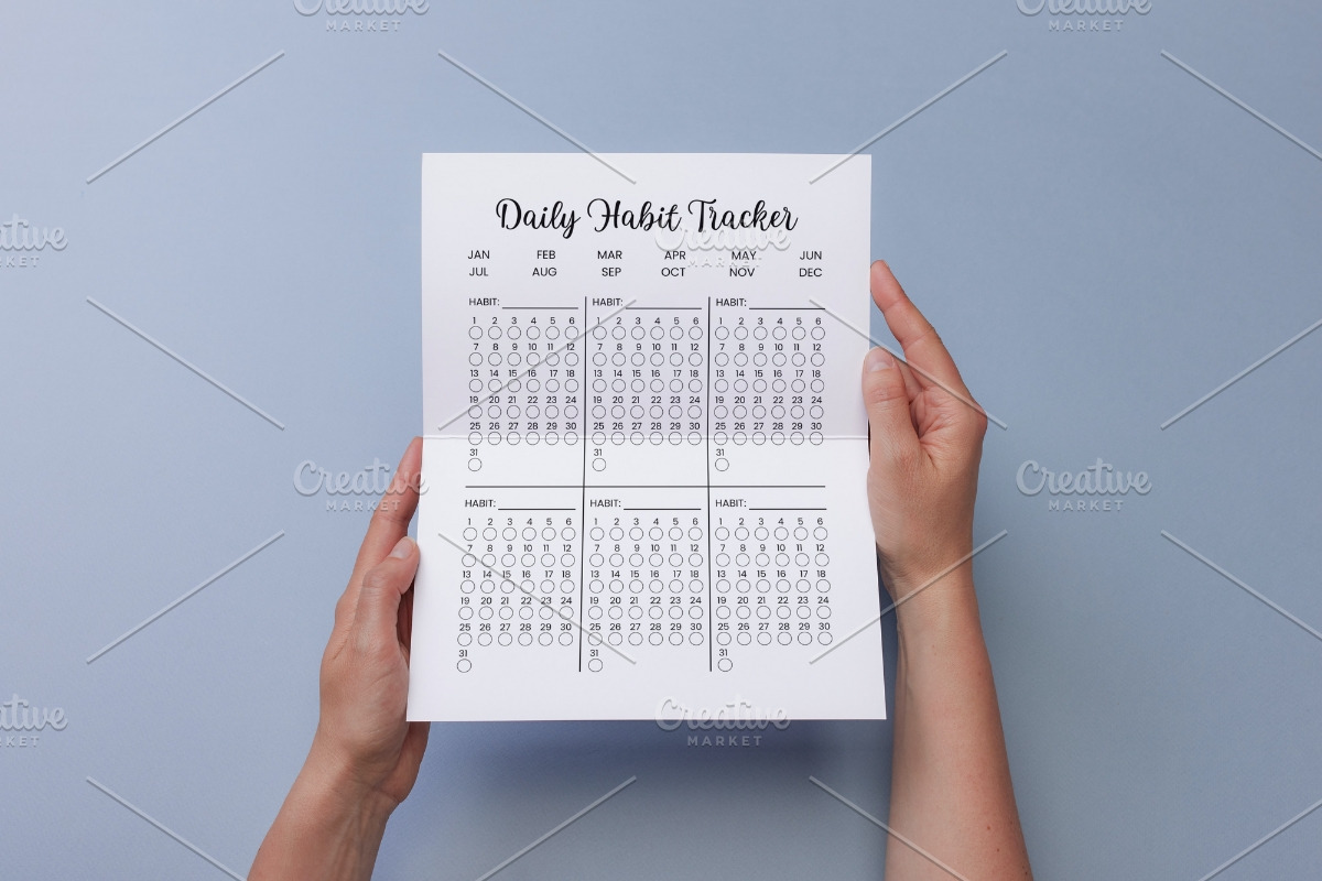 Printable daily habit tracker, a Print Template by HillTract