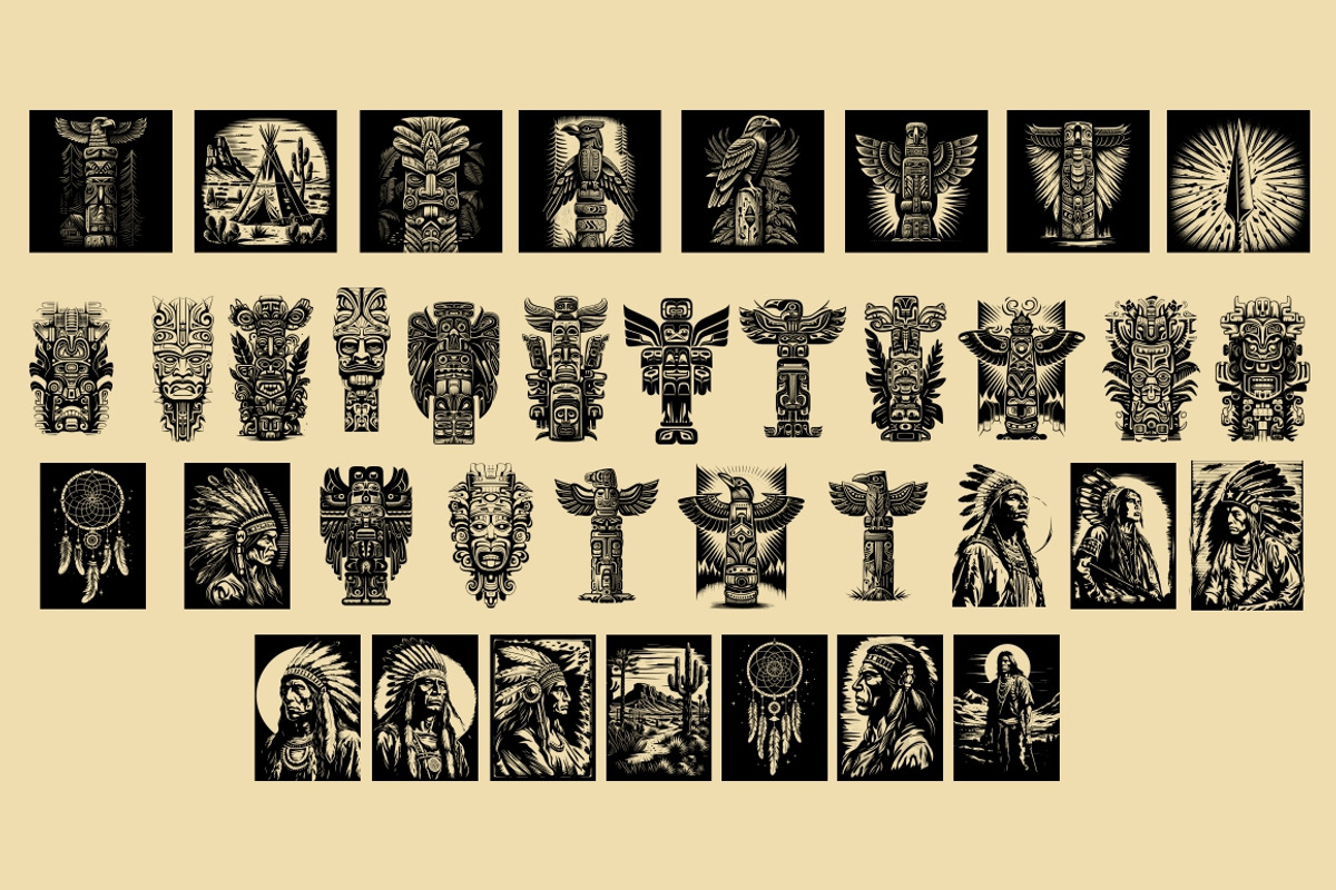 240 Native American illustrations