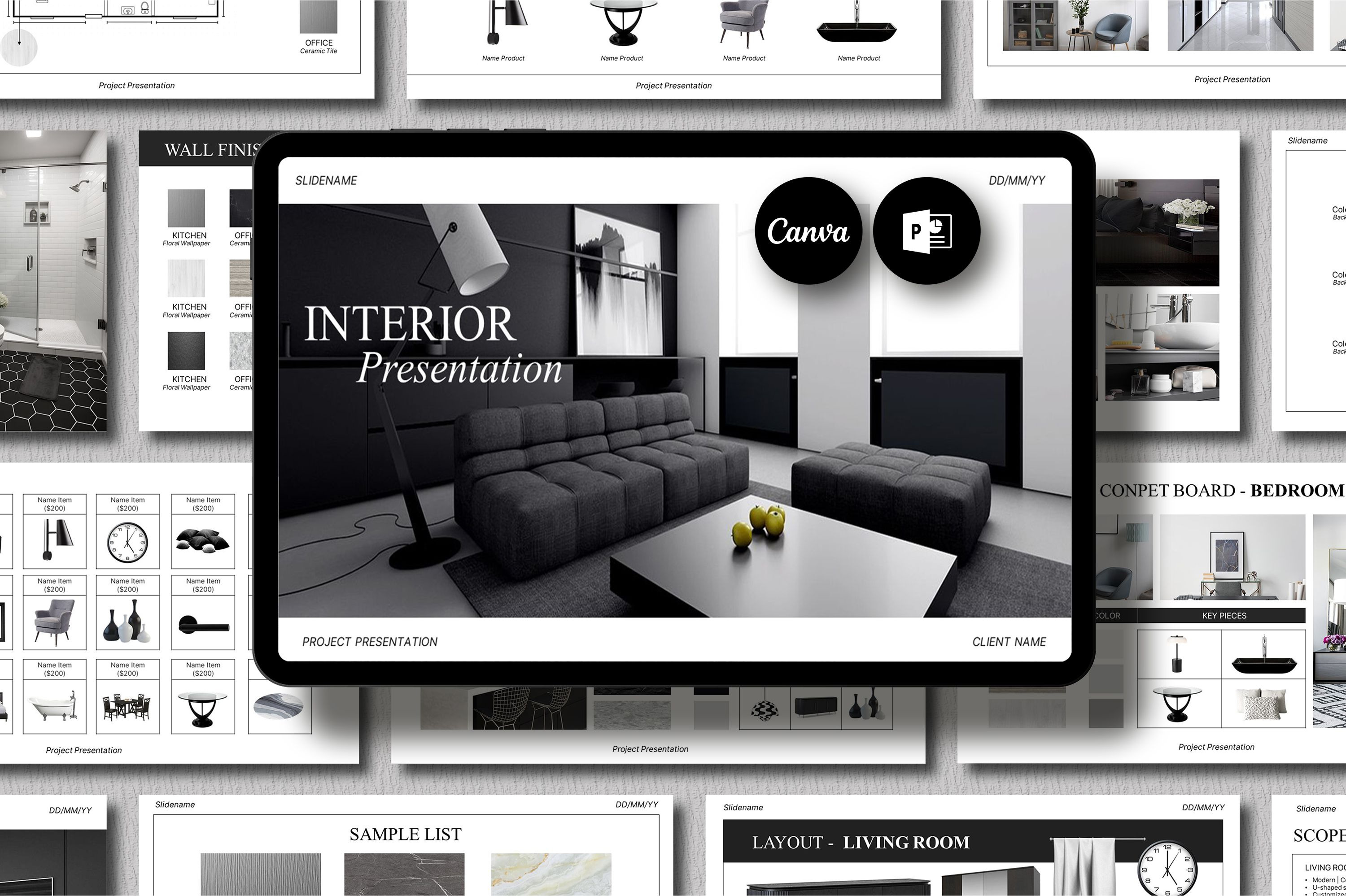 Interior Design Presentation Templat, a Presentation Template by SKY ...