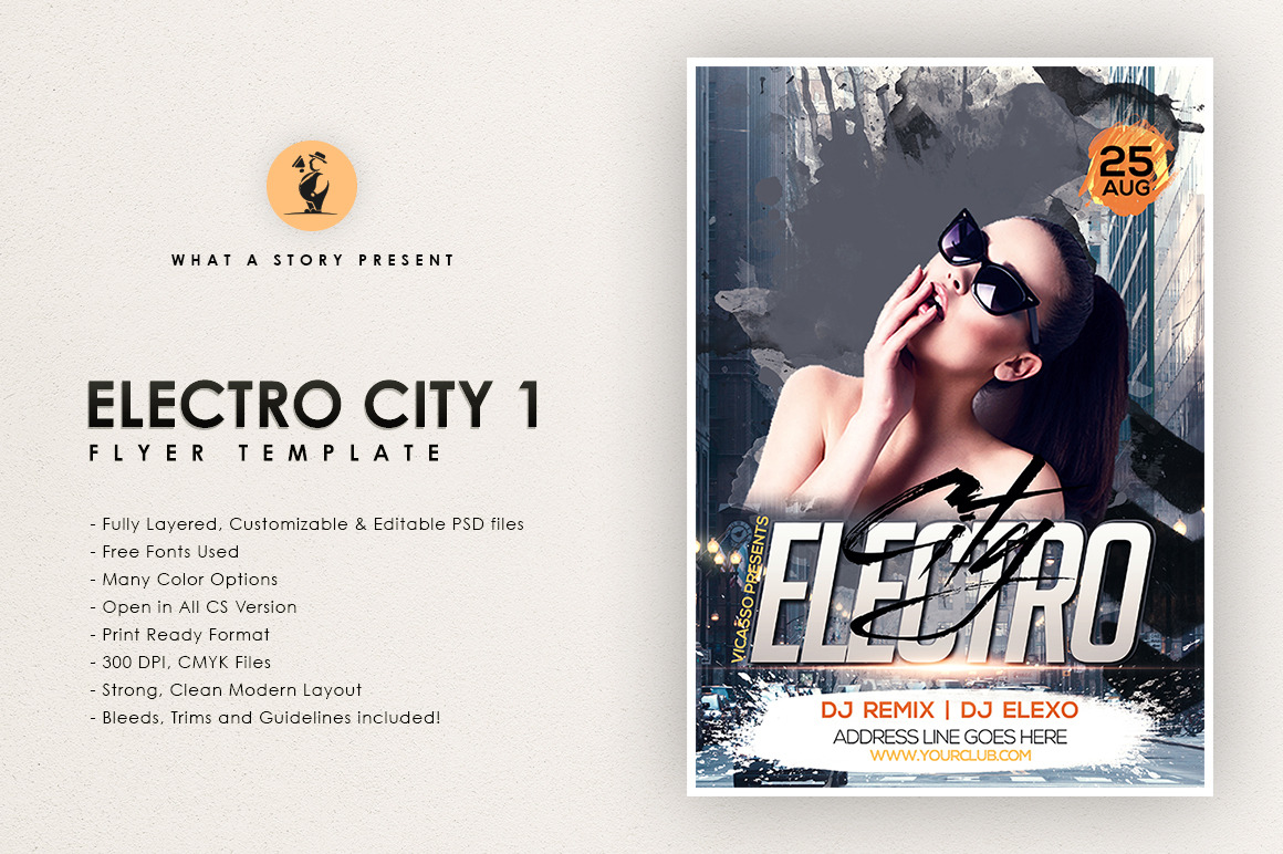 Electro City 1, a Flyer Template by What a Story