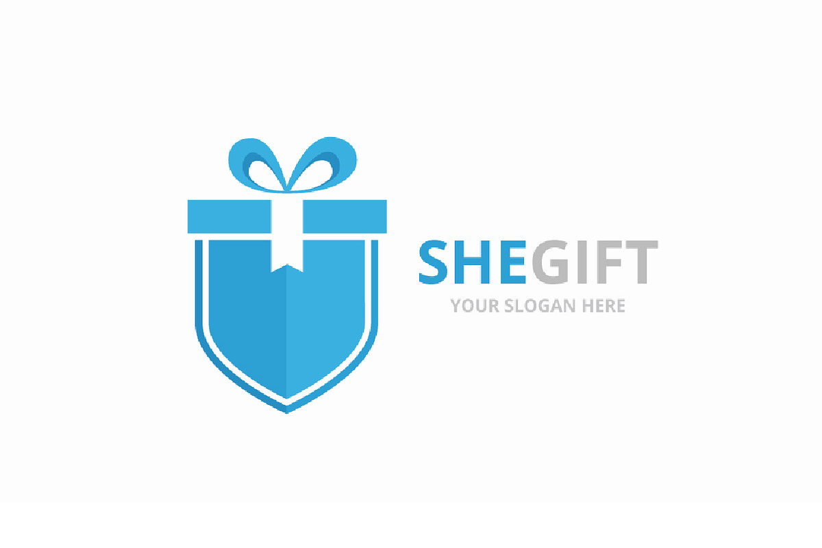 Vector gift and shield logo, a Branding & Logo Template by GraphiShop