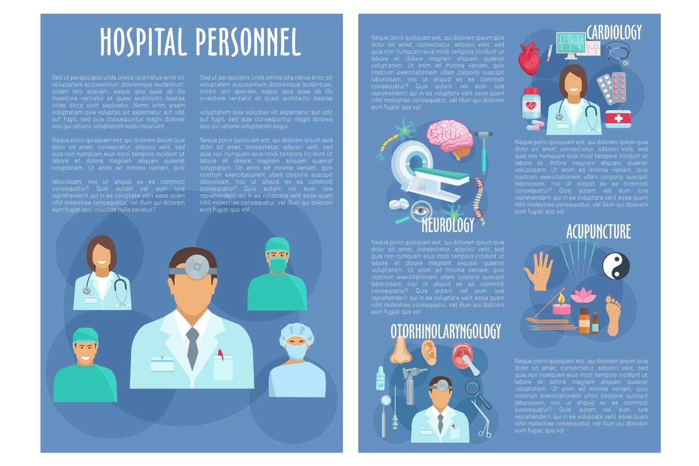 Hospital personnel doctors vector posters, a Healthcare Illustration by ...
