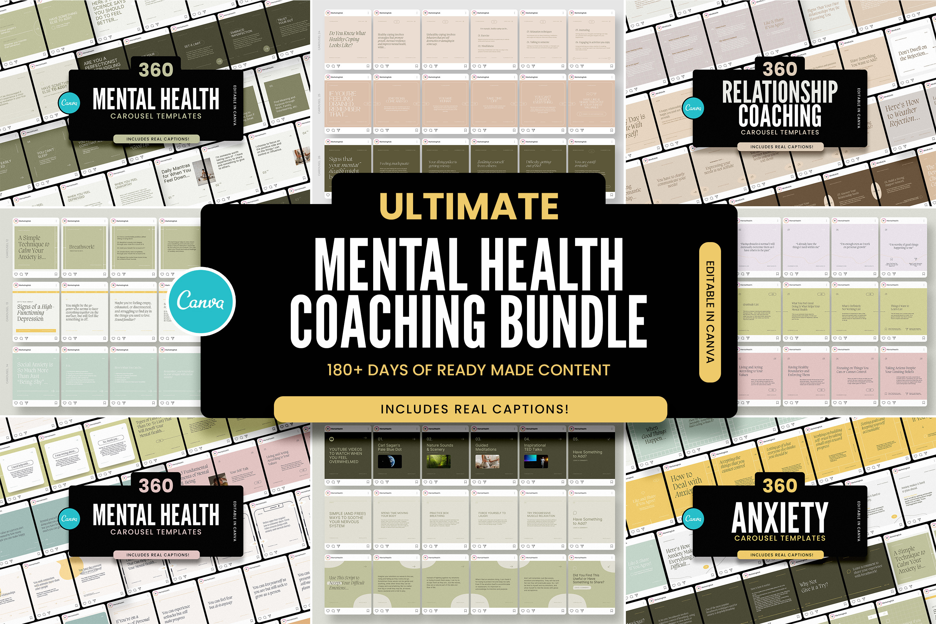 Ultimate Mental Health Social Bundle, a Social Media Template by ...