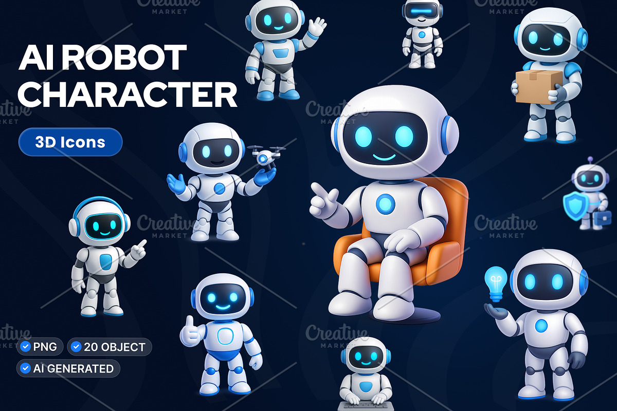 3D AI Robot Character