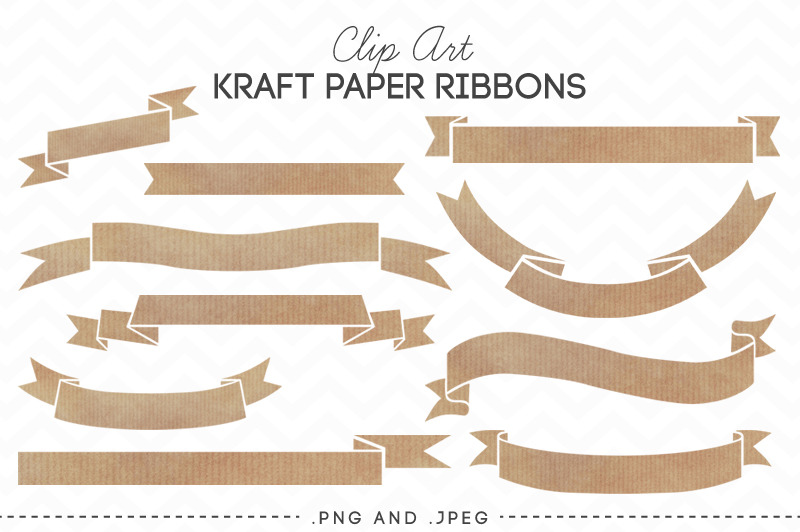 Kraft Paper Ribbons Banners Clip Art, an Illustration by AzmariDigitals