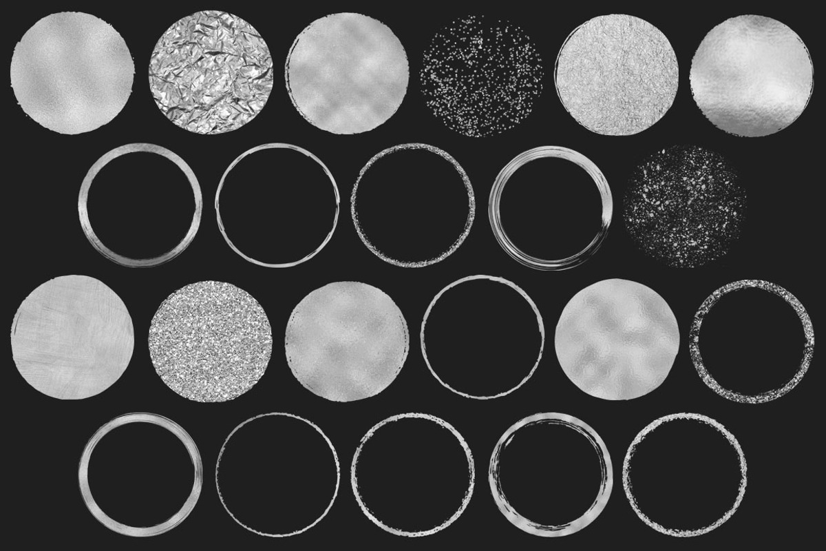 Silver Circles Clip Art, an Object Graphic by PeDe Designs