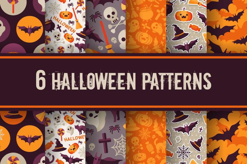 6 Halloween Patterns, a Pattern Graphic by kotoffei