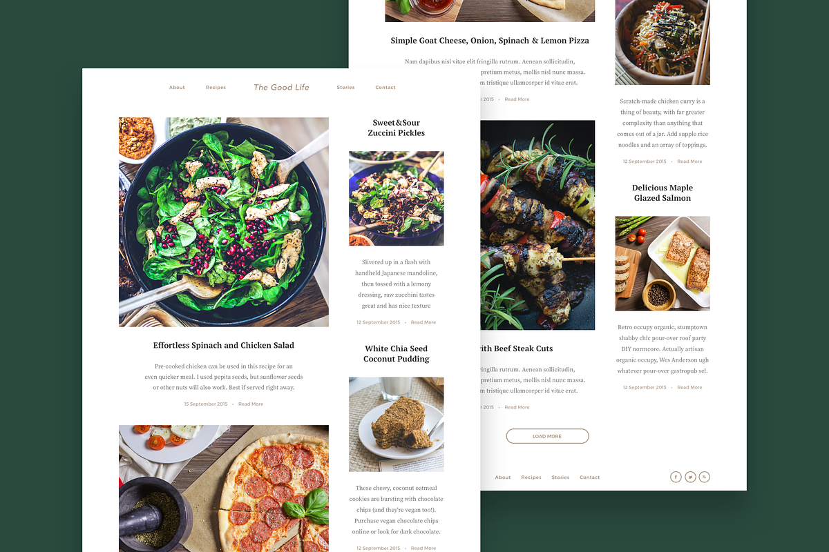 Minimal Food Blog/Web Template, a Websites & App Template by O N N O