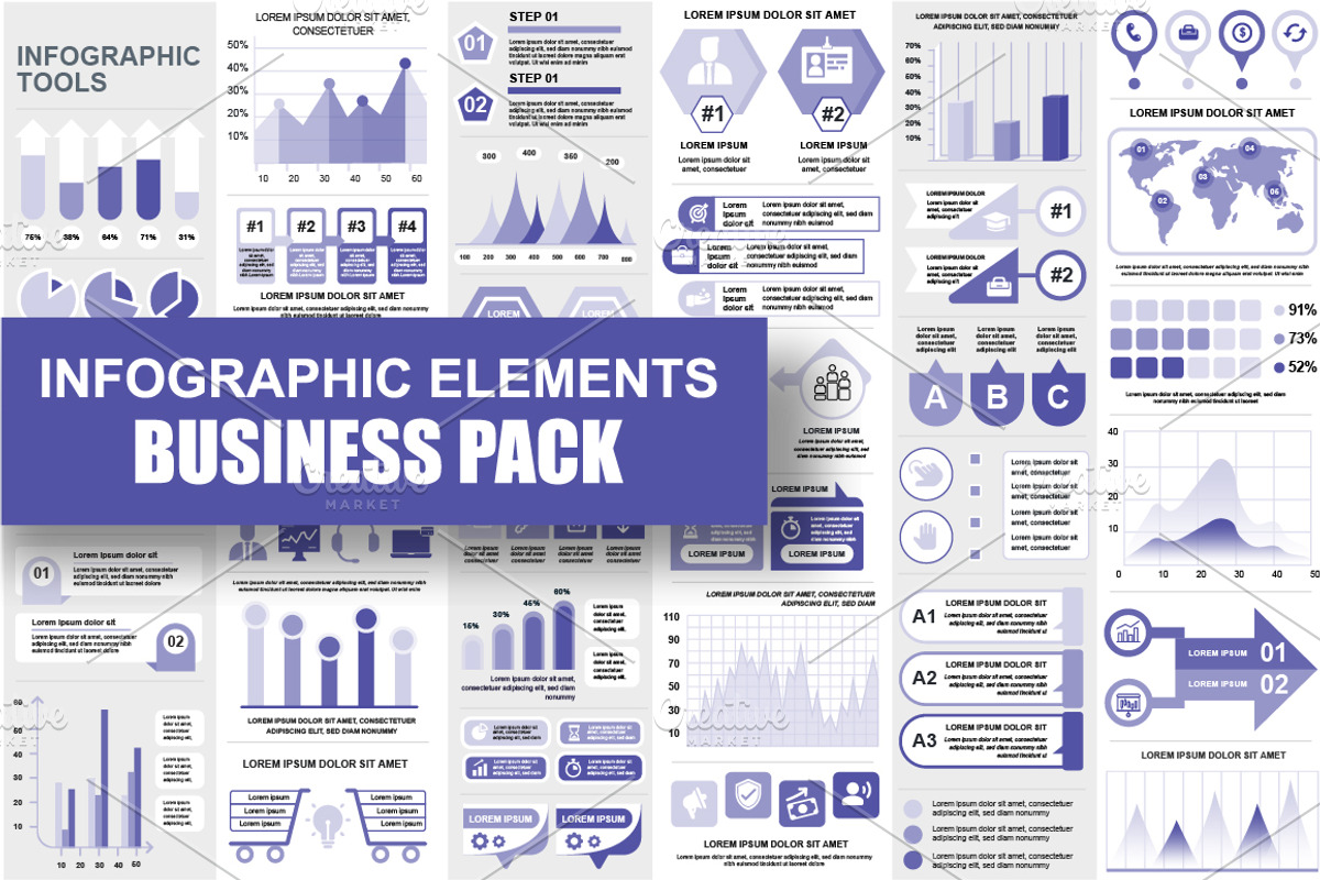 Infographic Elements Mega Bundle, a Presentation Template by alexdndz