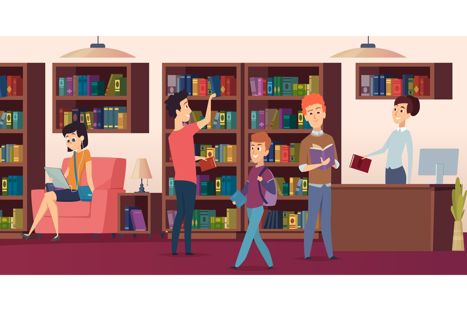 Library background. Bookshelves in, a Background Graphic by Onyx ...