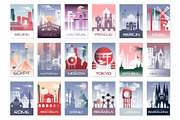 City cards set, landscape template, a Texture Graphic by TopVectors