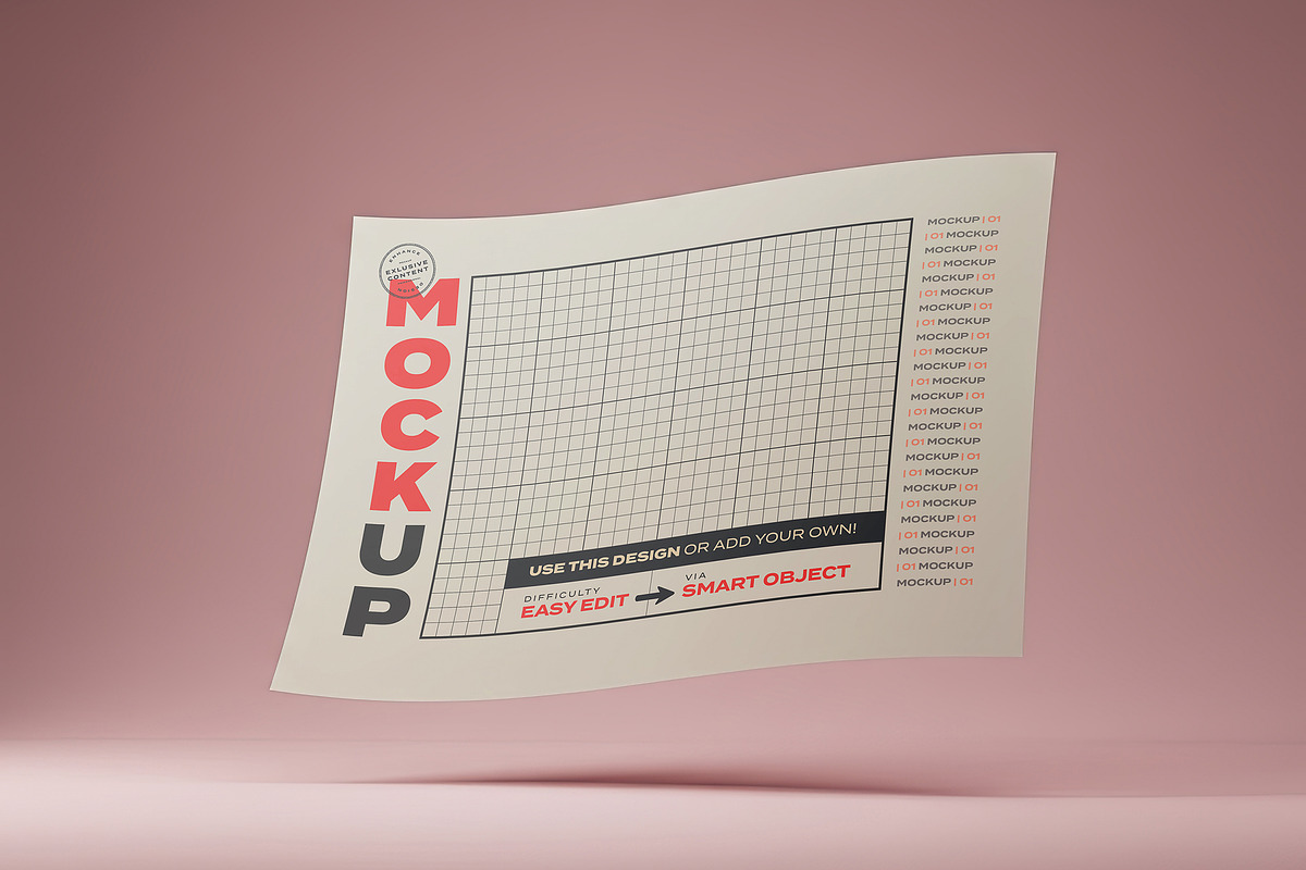 Wavy Distorted Poster Mockups, a Mockup by Luuqas Design