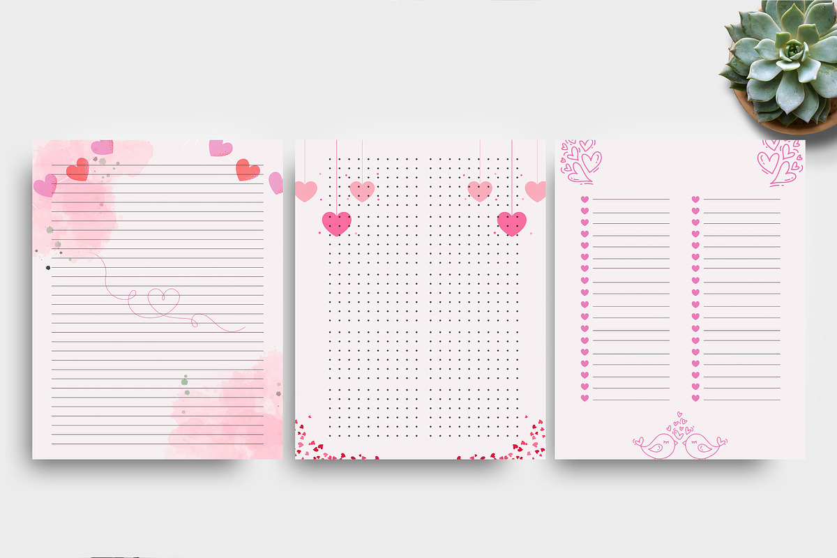 Valentines notebook page, a Stationery Template by Ultimate Template Shop