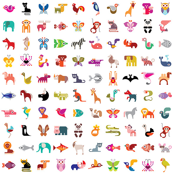 100 animal icons, an Icon by danjazzia