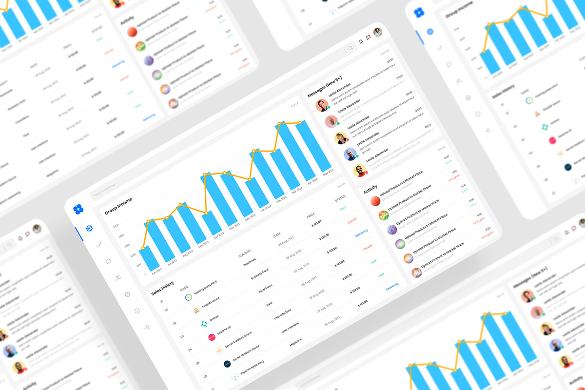 Statistic Dashboard UI Kit, an UI Kit Template by iDoodle Studio