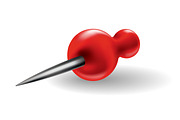 Red pushpin with shadow isolated on, an Object Graphic by the8monkey