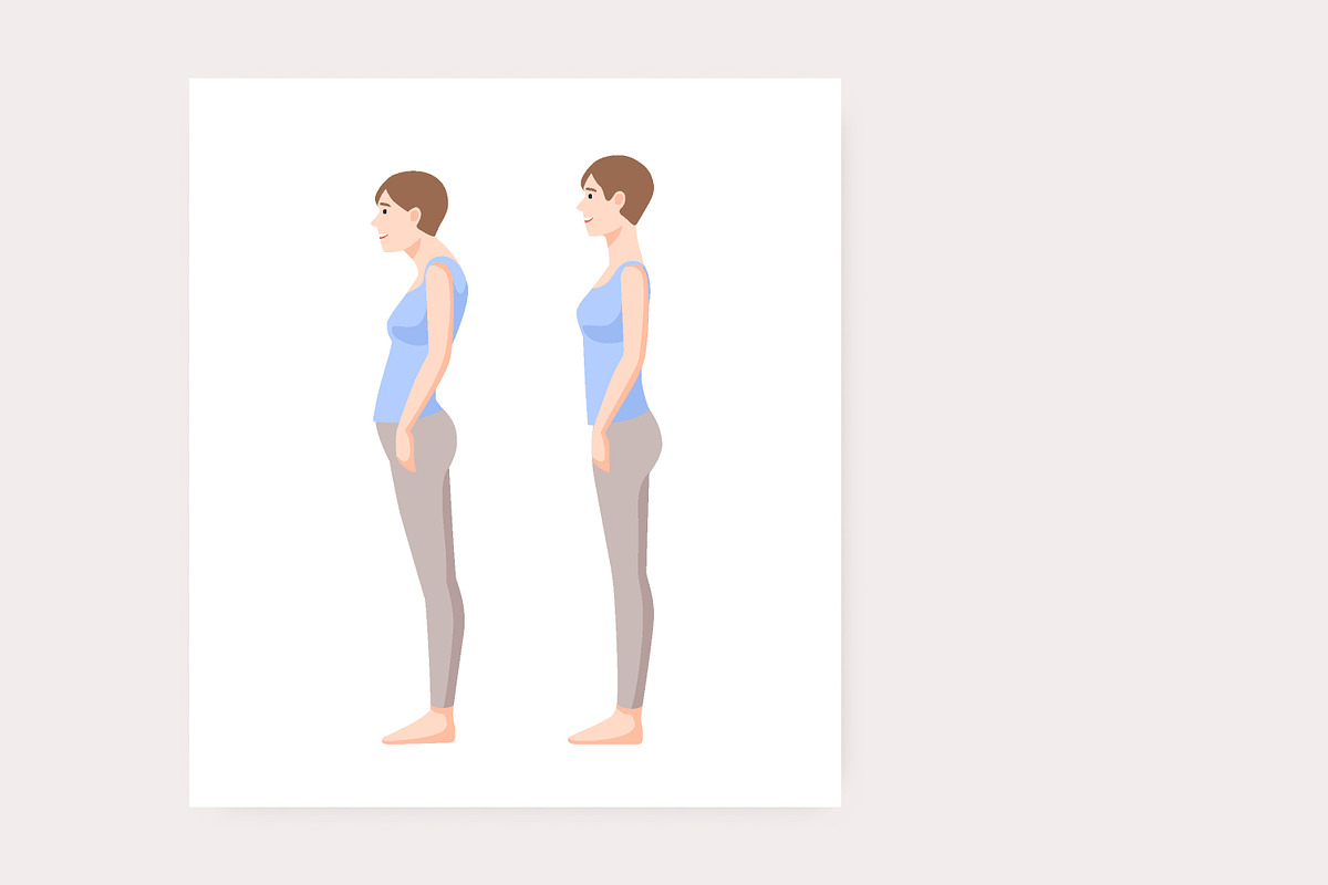 Good and bad posture, a Person Illustration by Good Studio