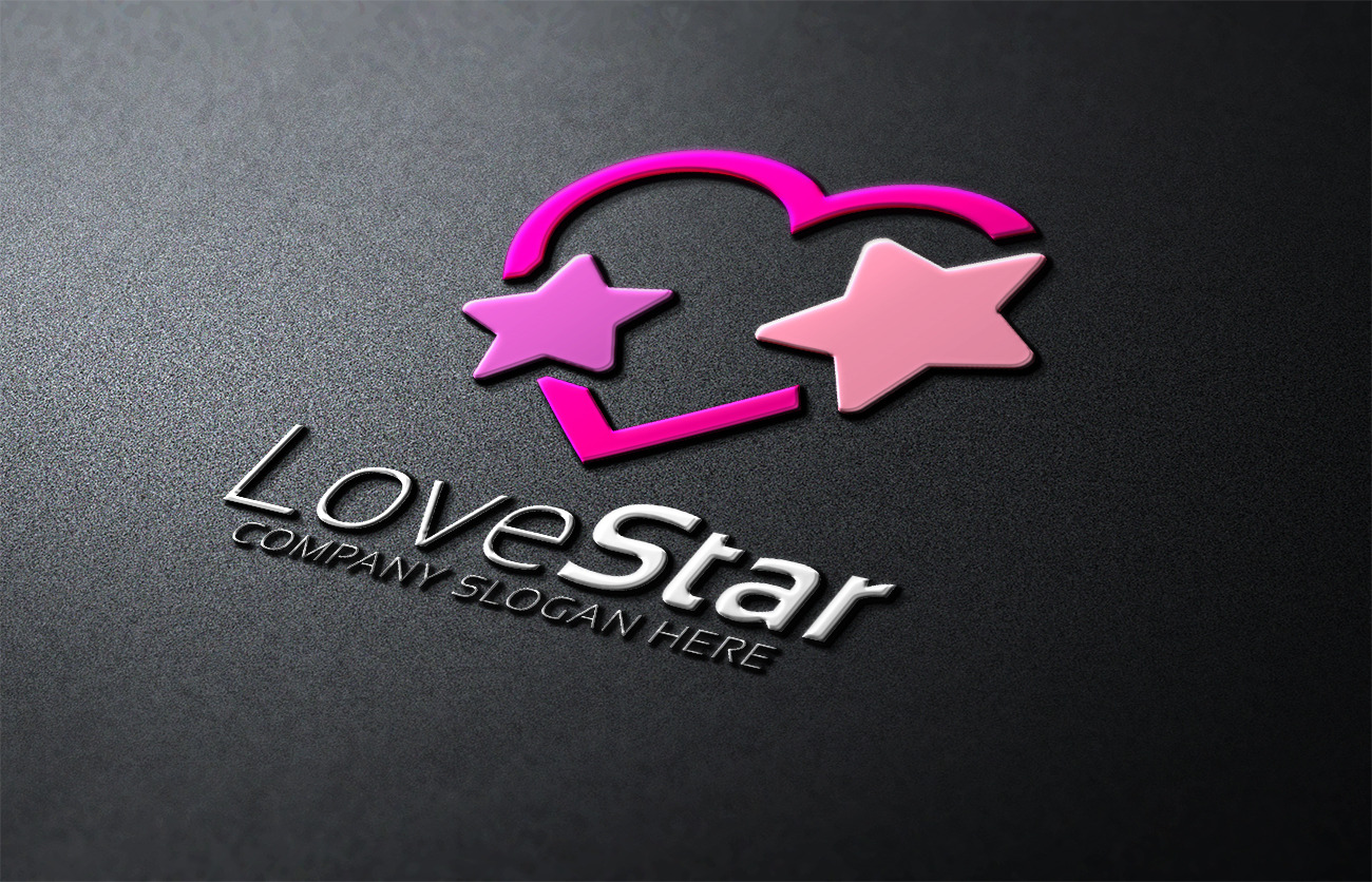 Love Star Logo, a Branding & Logo Template by essegraphic