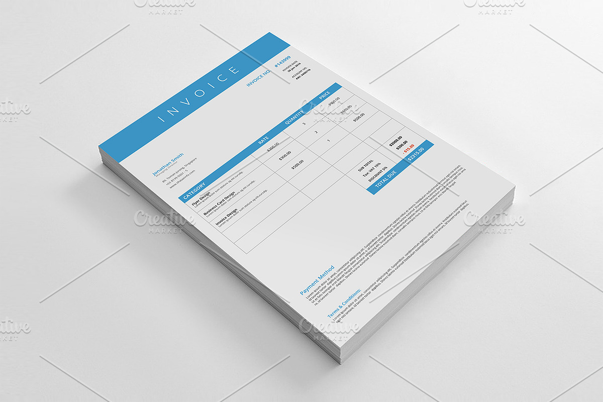 Simple Invoice, a Stationery Template by artisanHR