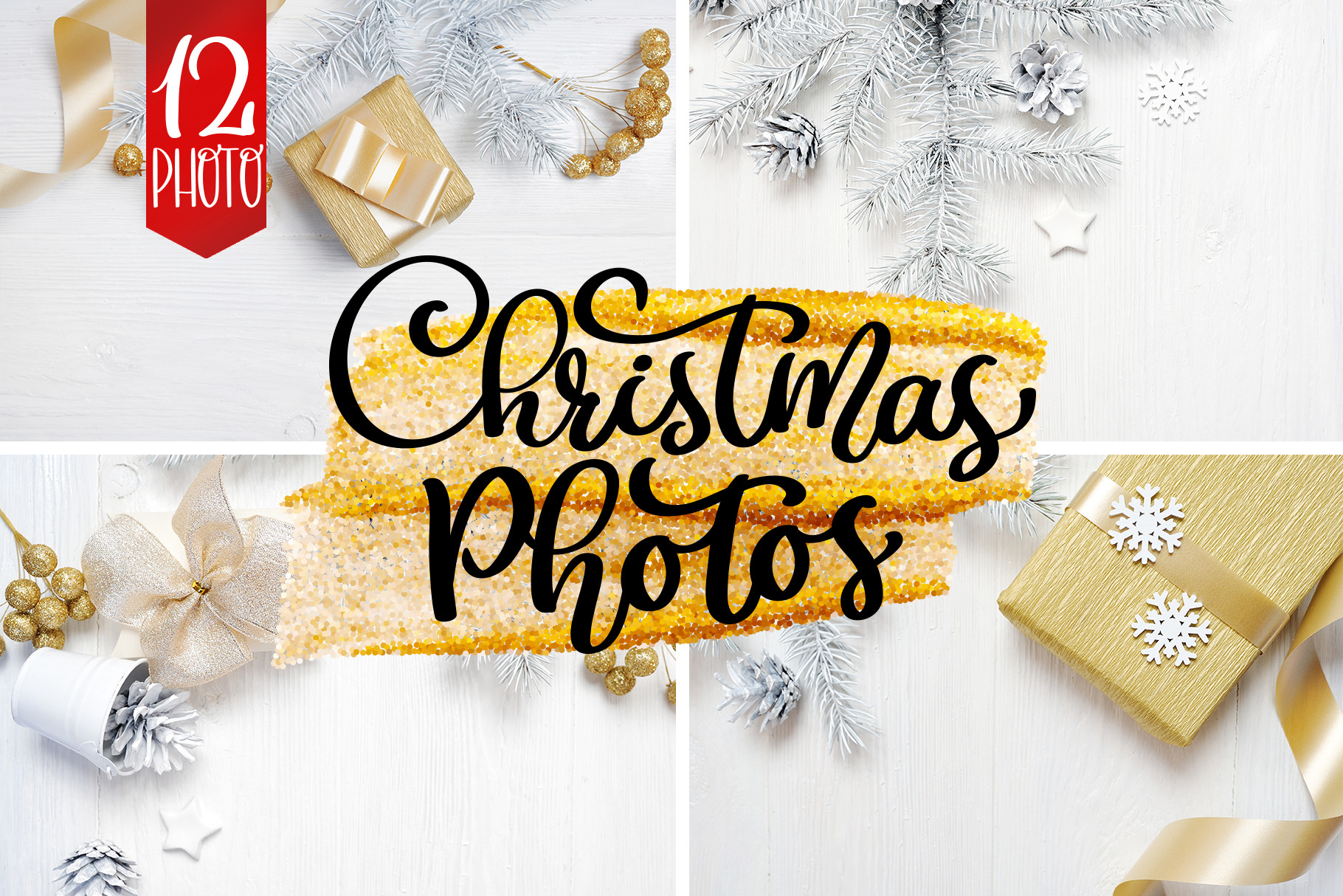 Christmas photos set featuring winter, background, and collection, a ...