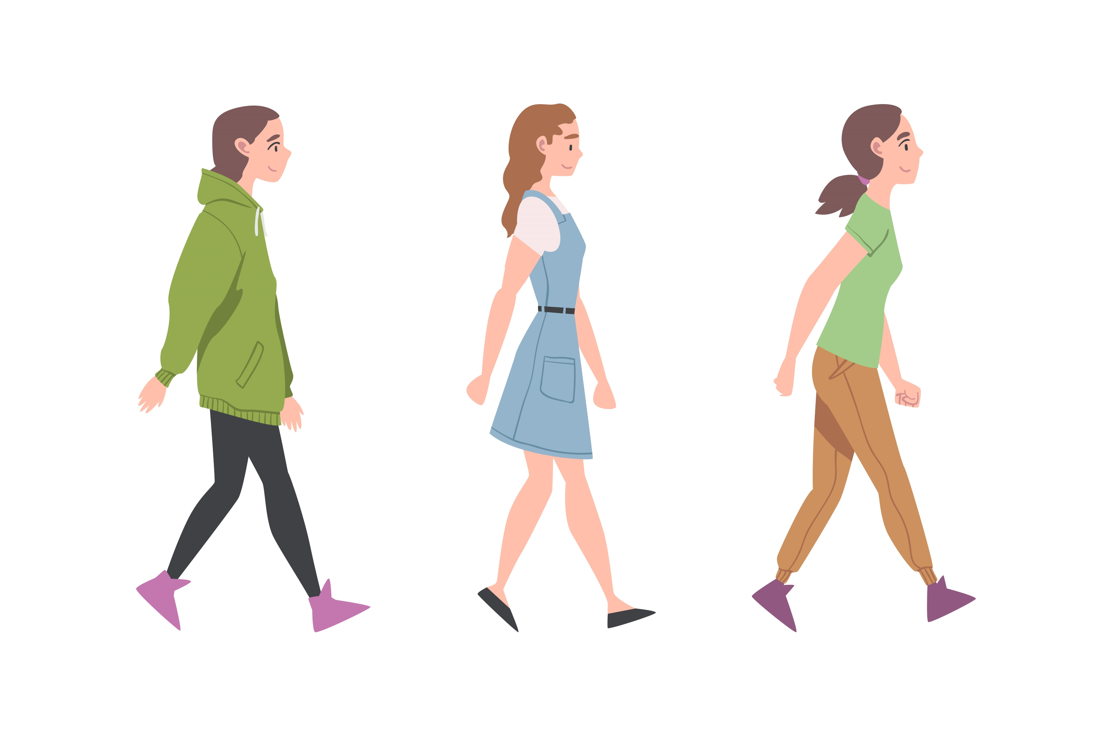 Walking Woman Character Taking, a Person Illustration by TopVectors
